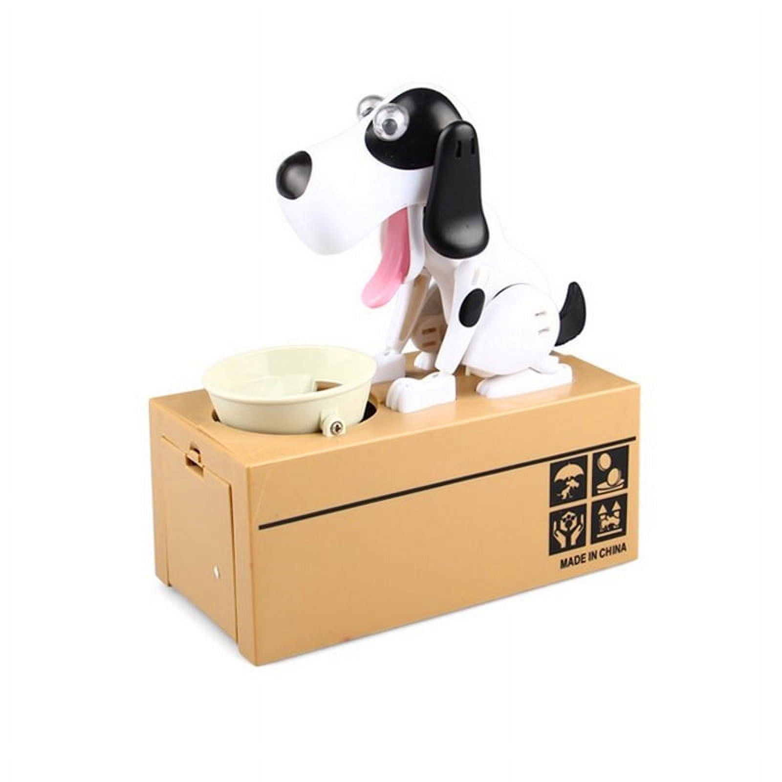 Mechanical Kid Coin Bank Box Catoon Puppy Hungry Robotic Dogs Money ...