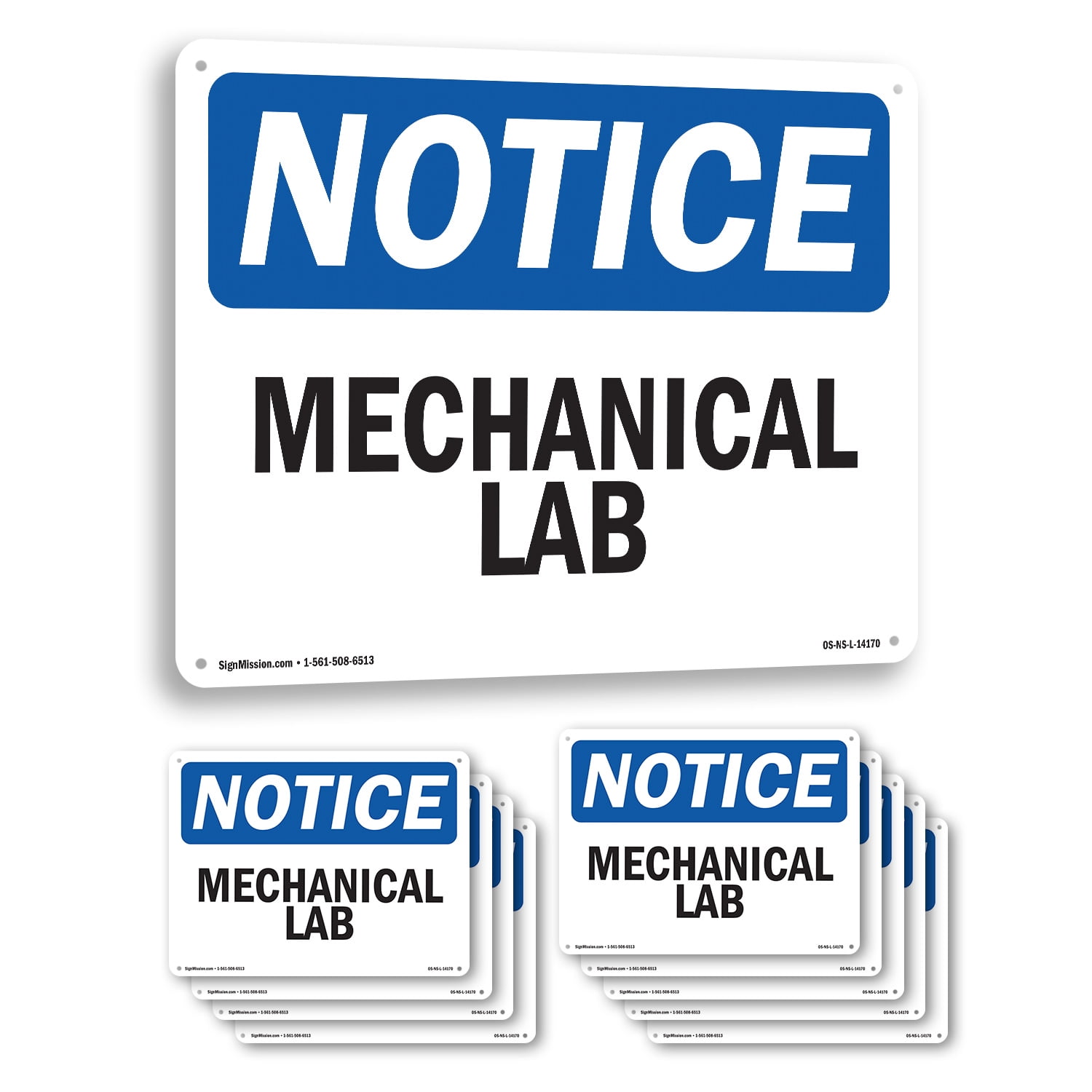 Mechanical Lab OSHA Notice Aluminum Sign 10 Inch x 7 Inch - 10 Pack ...