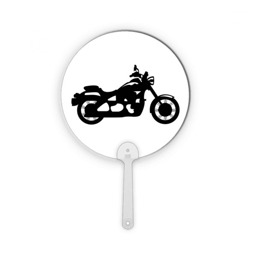 Mechanical Motorcycle Black Pattern Plastic Round Handheld Fan ...