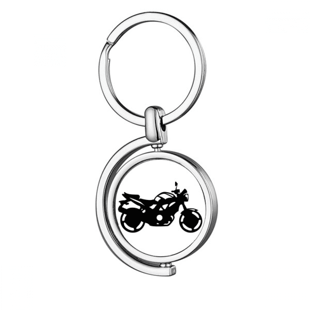 Mechanical Motorcycle Pattern Outline Rotating Keychain Metal Keyring ...