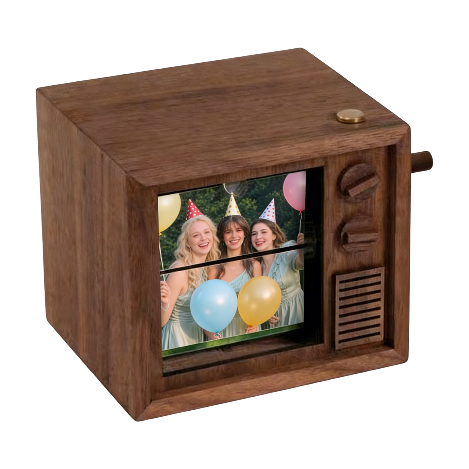 Mechanical Music Playing Box with Hand Operated Photo Album and Glowing ...