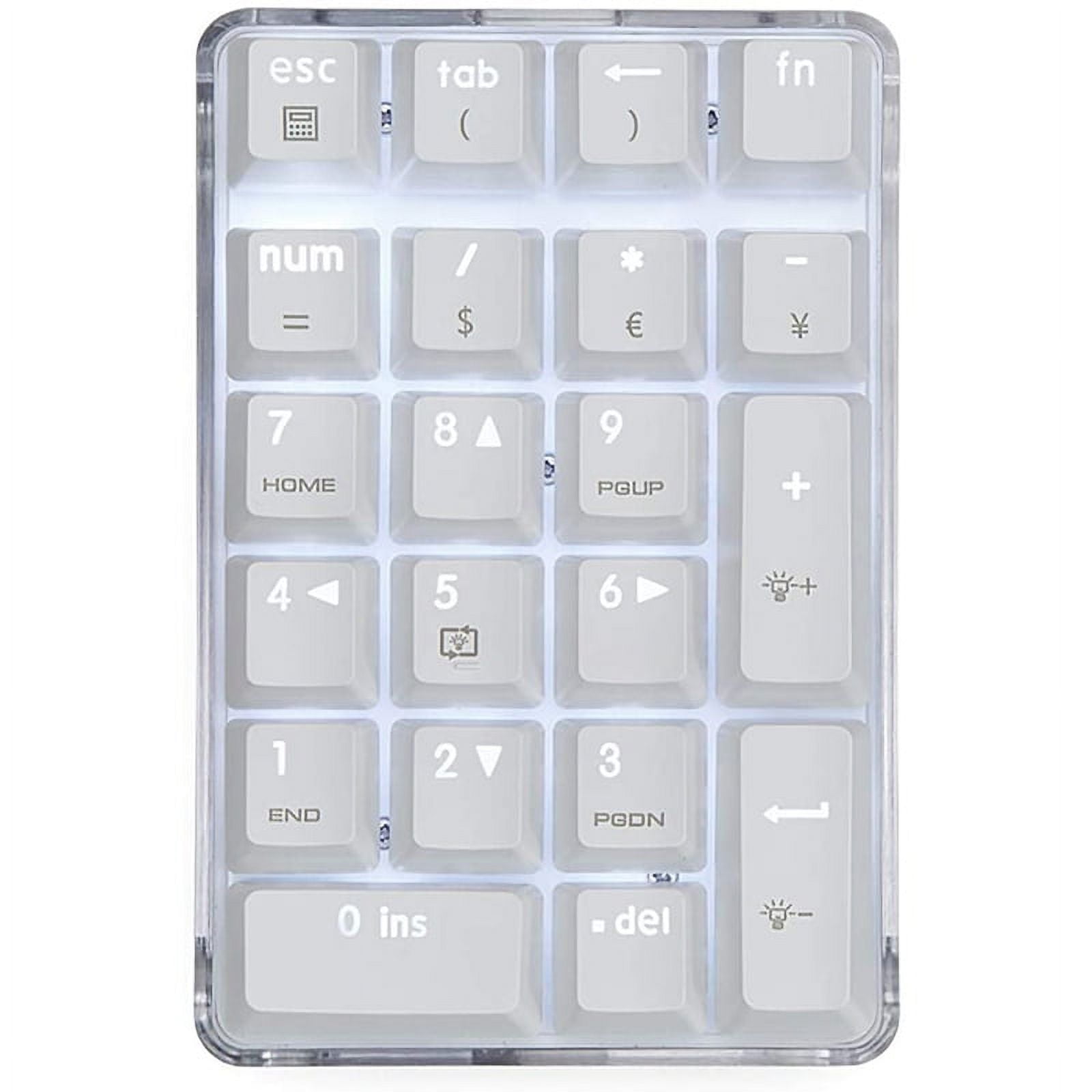 Mechanical Numeric Keypad Brown Switch Wired Gaming Keypad Crystal Case ...