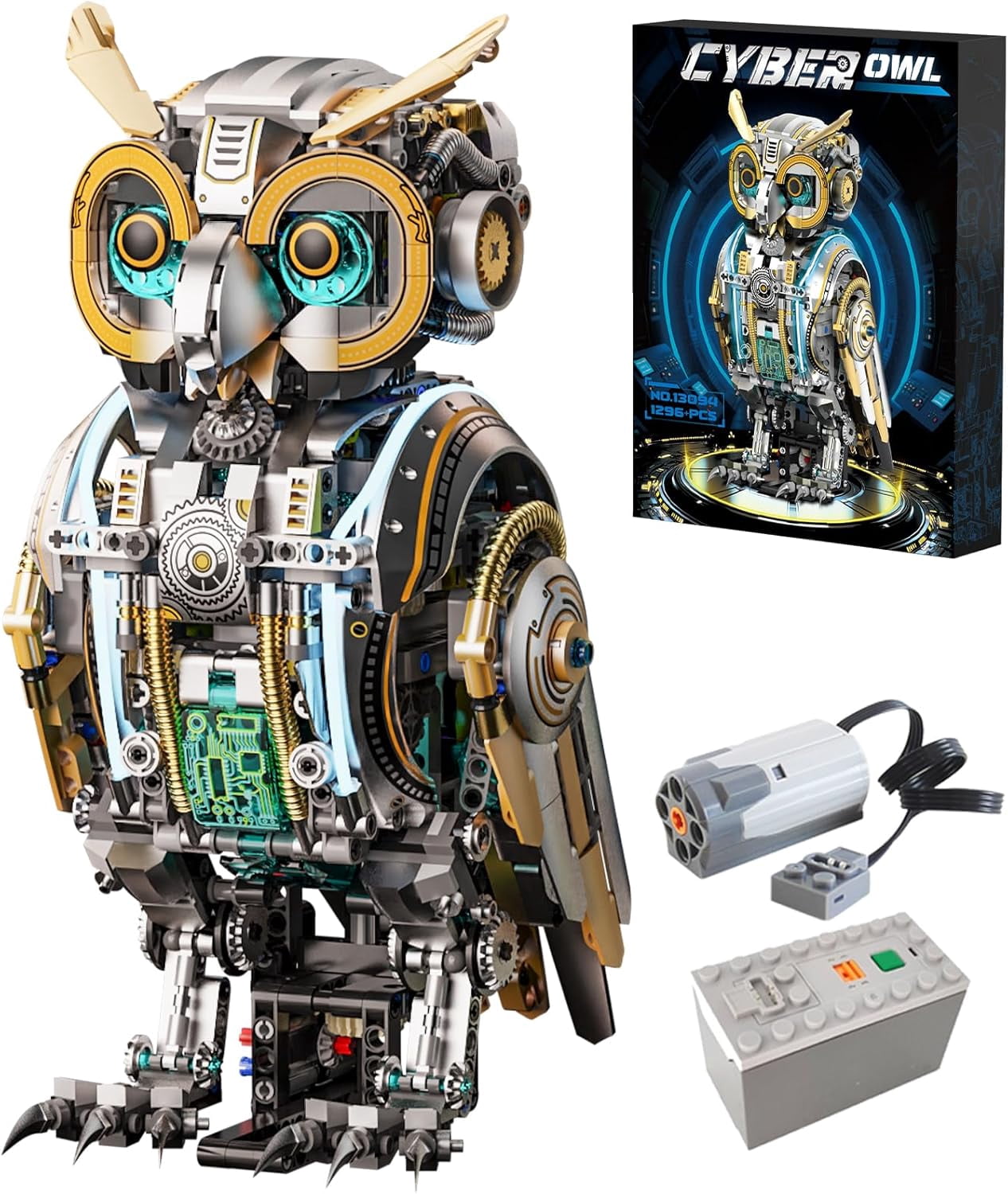 Mechanical Owl Building Blocks Hand-Crank or Electric Powered Moving ...