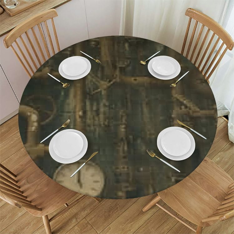 Mechanical Pipeline Wall Round Fitted Tablecloth with Elastic Edged ...