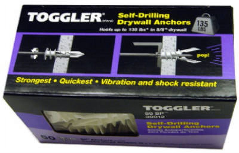 Reusable Wall Anchors No Fall Behind Toggler Snaptoggle, 2 Pack, 3/16 ...