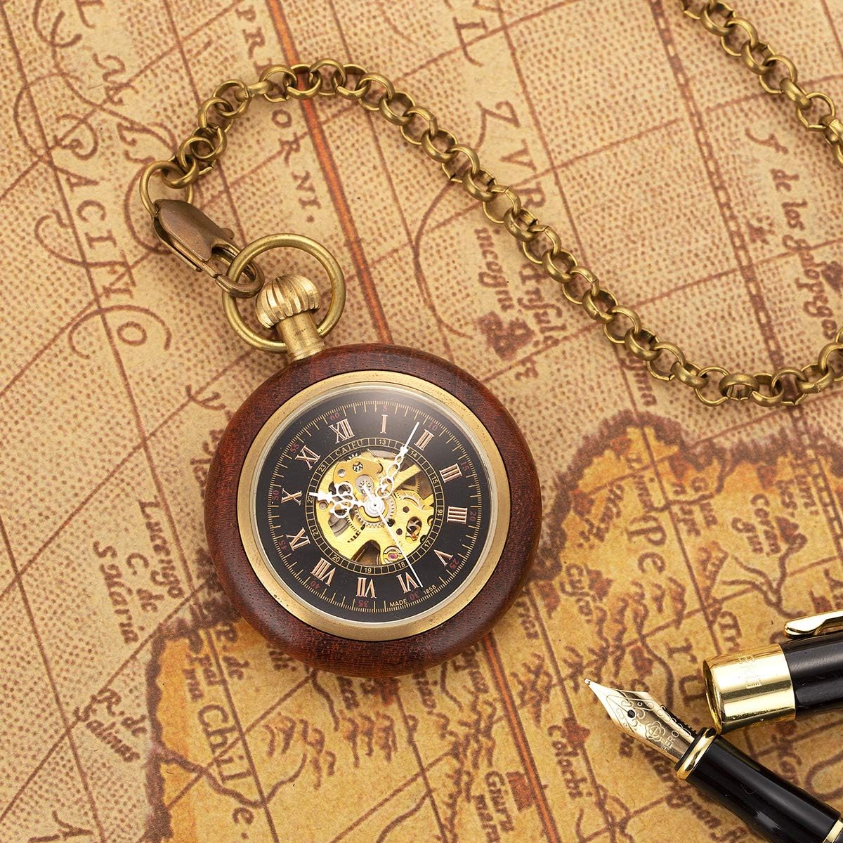 Mechanical Pocket Watch for Men Vintage Pocket Watch with Chain ...