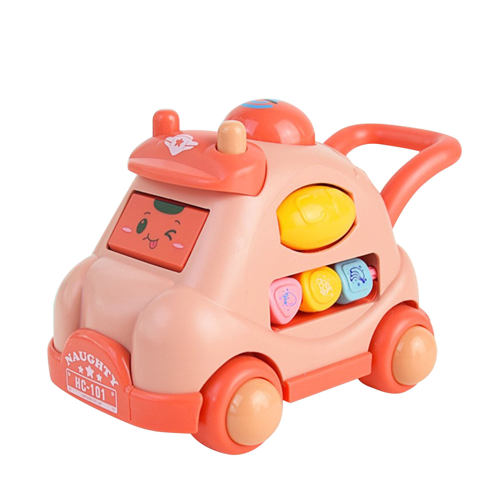 Mechanical Push‑Along Car for Toddlers–Visible Colored Gears,LED Lights ...