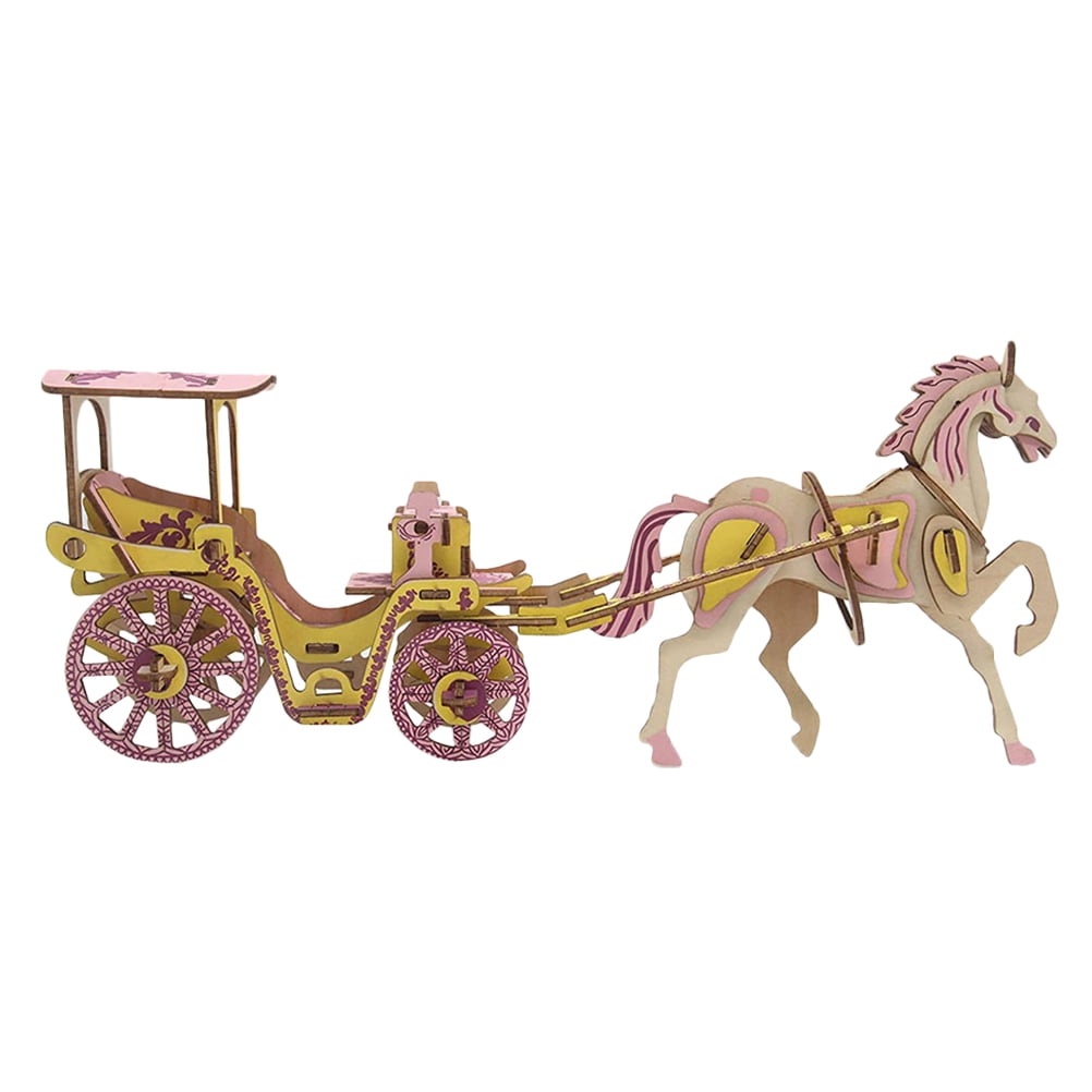 Worgeous 1 Set of Carriage Modeling Puzzle Toys Wooden Carriage Puzzle ...