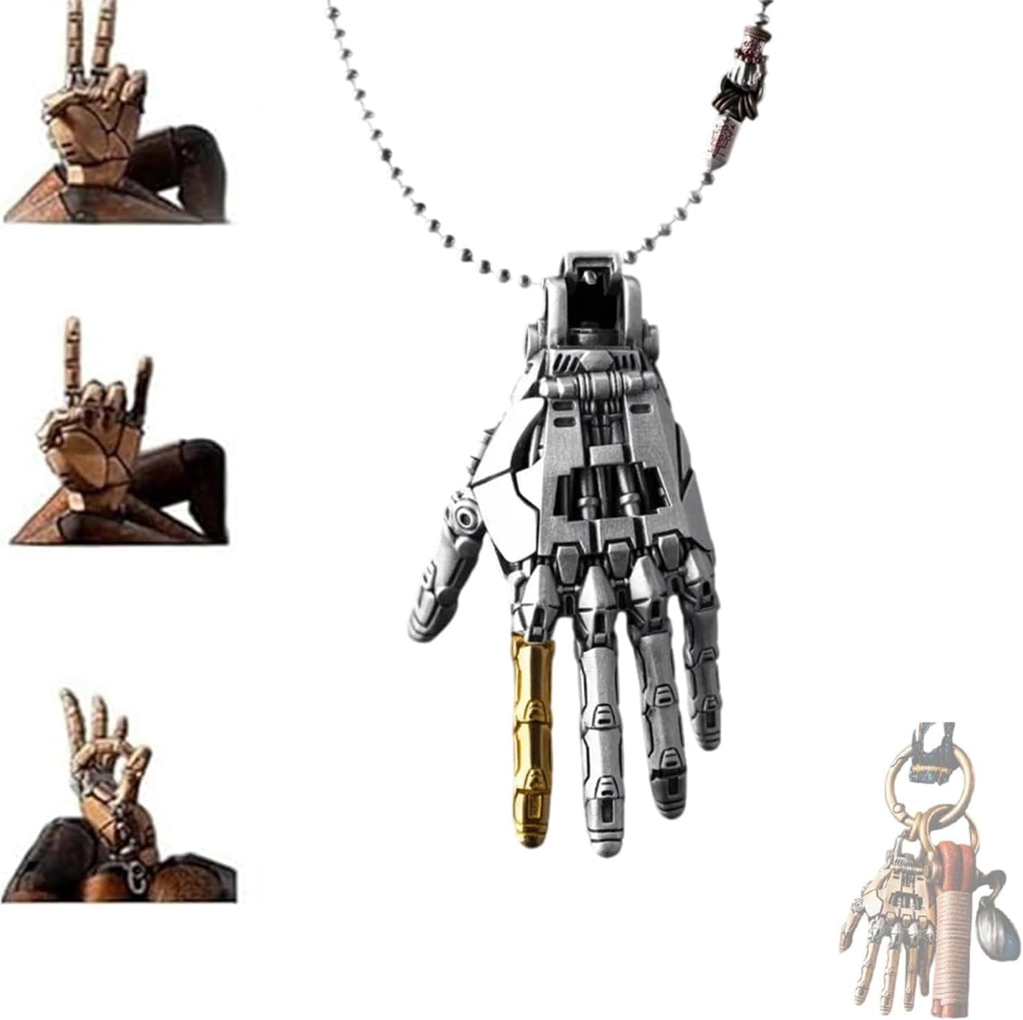 Mechanical Robot Hand Pendant Necklace, Movable Finger Joints, Bionic ...