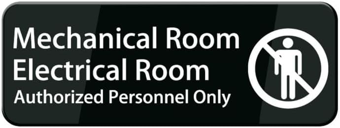 Mechanical Room Electrical Room Authorized Personnel Only Sign, 10"X3 ...