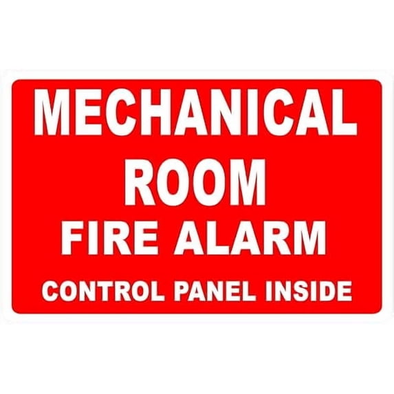 Mechanical Room Fire Alarm Control Panel Inside Metal Tin Sign for ...