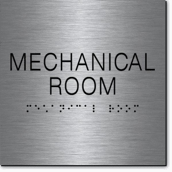 Mechanical Room Sign-Steel / Black (2 Units) - Walmart.com