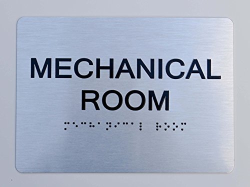 Mechanical Room Sign -Tactile Touch Braille Sign-(Aluminium, Brush ...