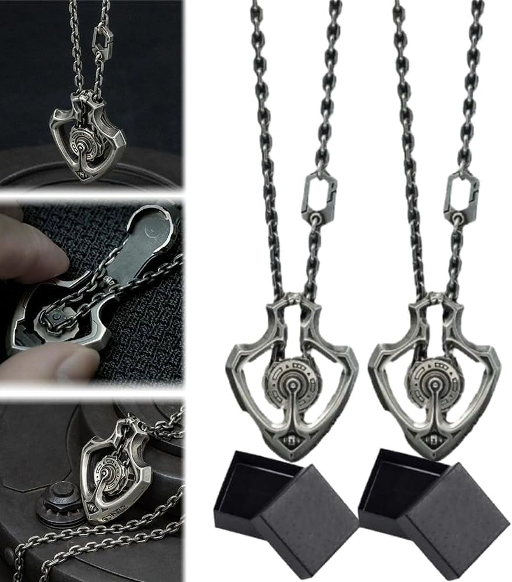 Mechanical Rotatable Gear Pendant Necklace, Retro Punk Gear Necklace ...