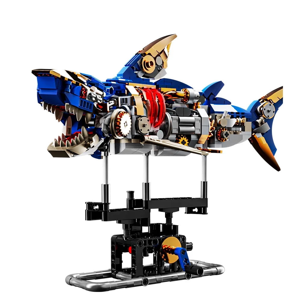 Mechanical Shark Building Set, Shark Sea Life Building Blocks Set with ...