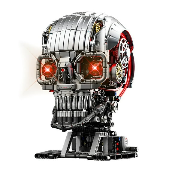 Mechanical Skull Building Block Set 1099+ Pieces 3D Poseable Model for ...