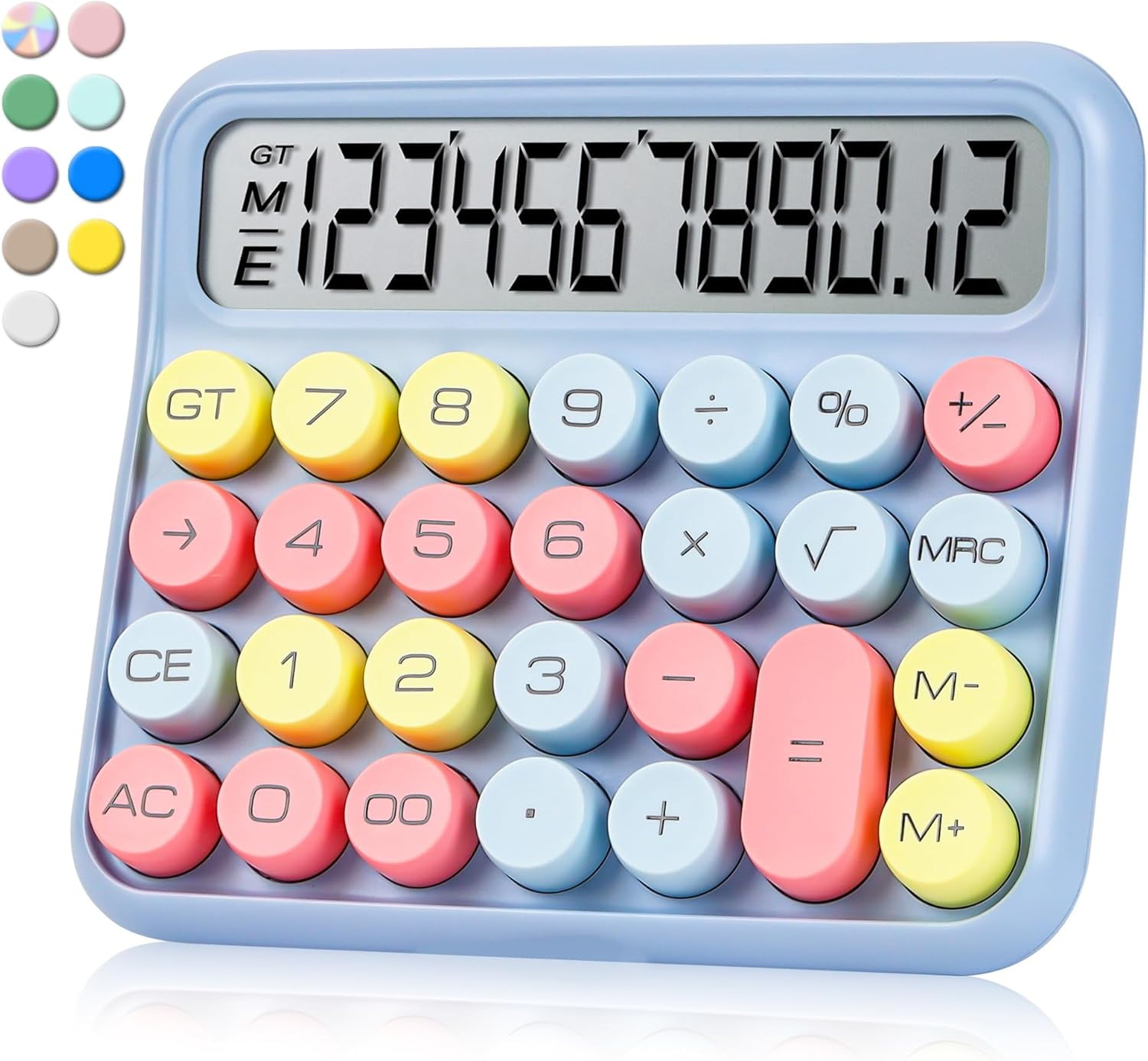 Mechanical Switch Calculator, 12 Digit Large LCD Display, Great for Everyday Life and Basic ...