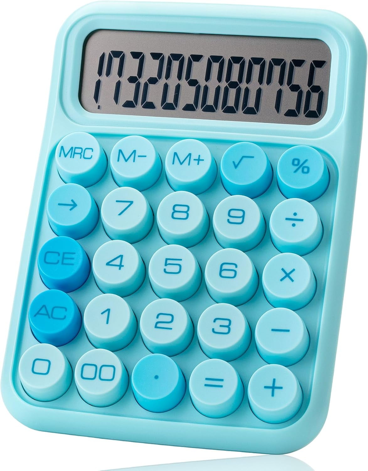- Mechanical Switch Calculator, 12 Digits, Large LCD Display, Blue ...