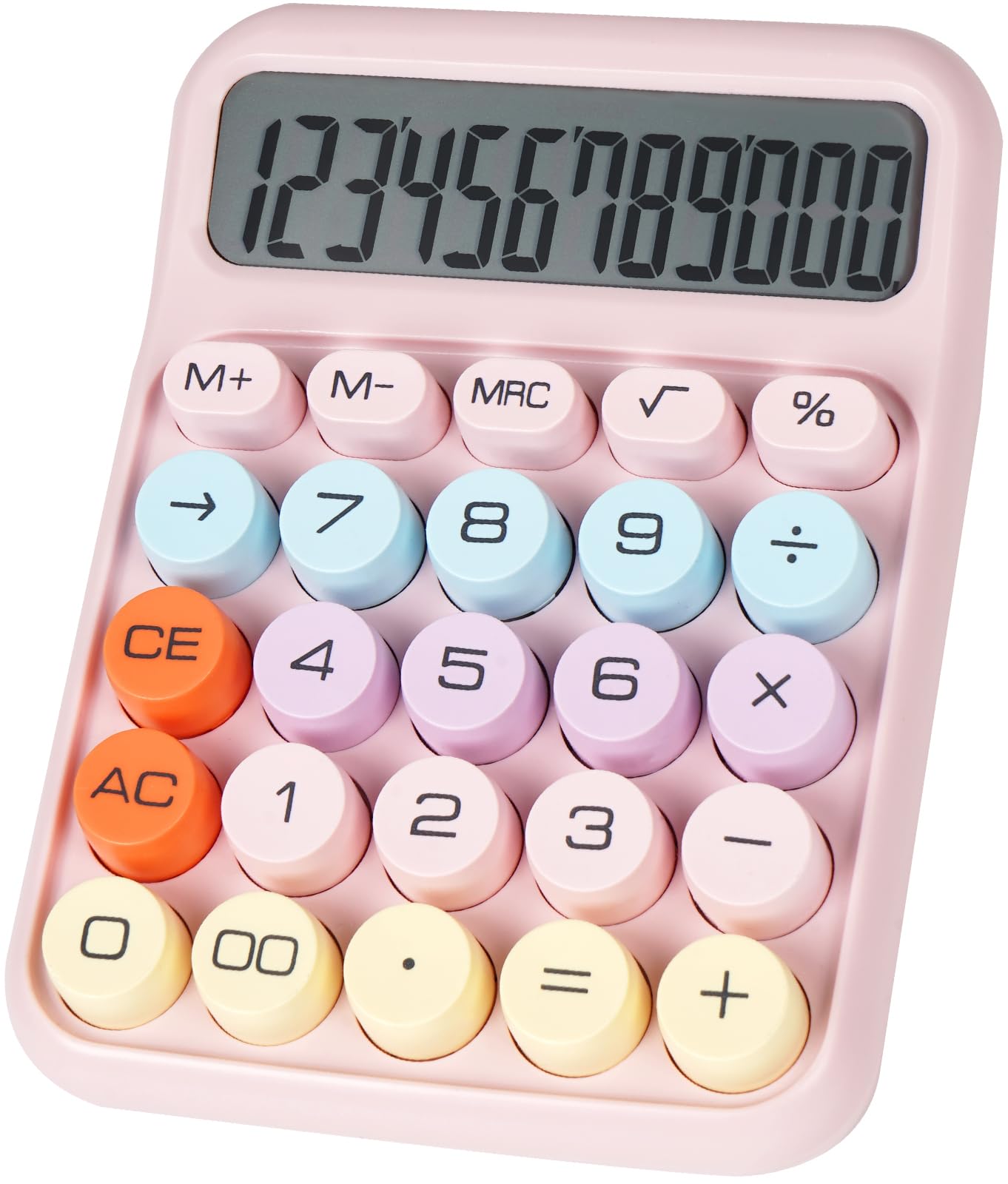 Mechanical Switch Calculator with Big Buttons, Calculators Desktop, 12 Digits, Large LCD Display ...