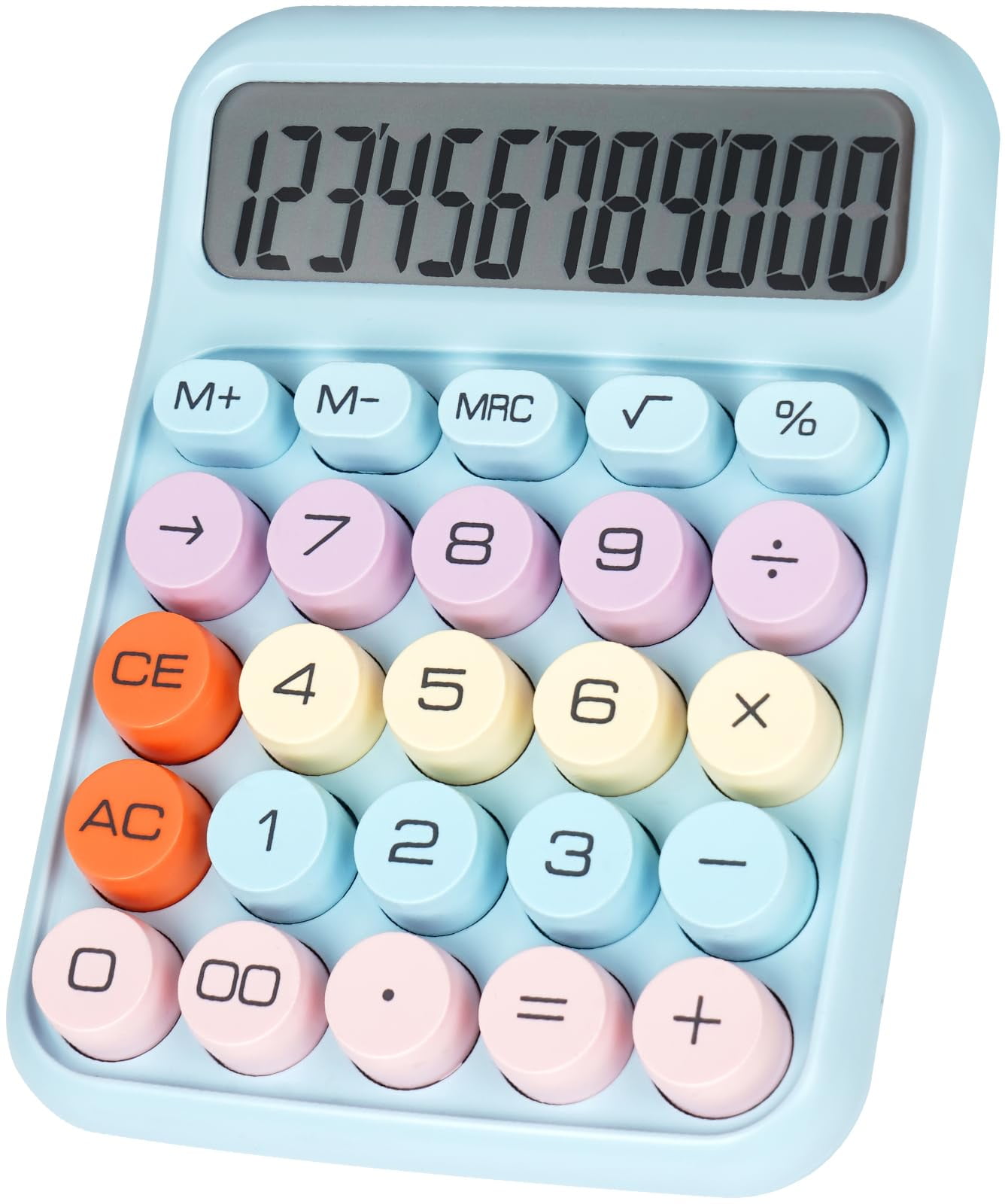 Mechanical Switch Calculator with Big Buttons, Calculators Desktop, 12 Digits, Large LCD Display ...