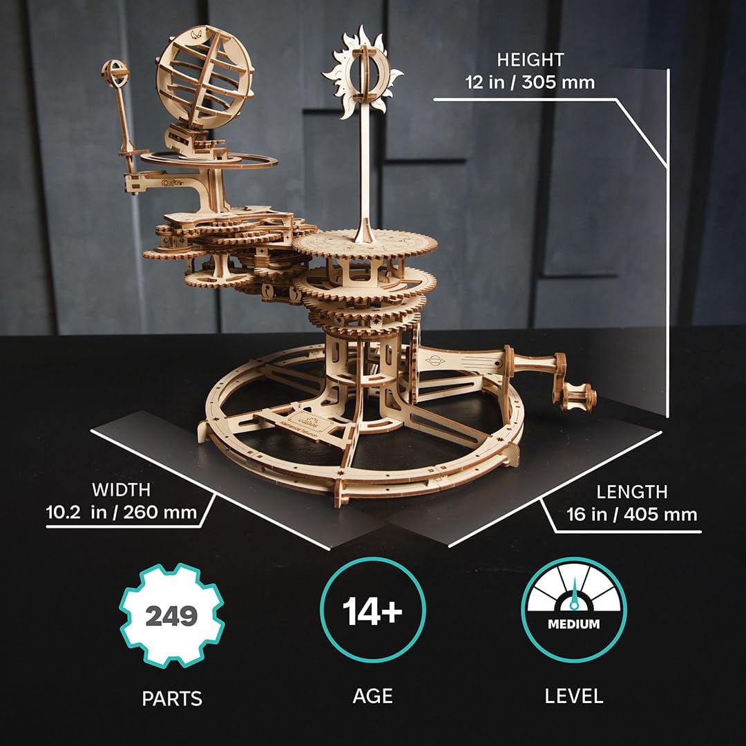 Mechanical Tellurion 3D Puzzle - 3D Wooden Puzzled for Adults, Solar ...