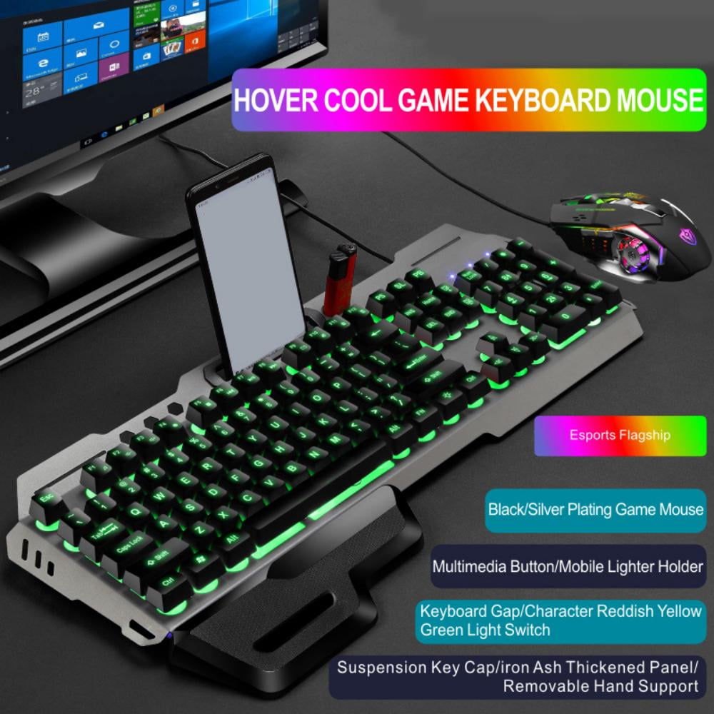 Hnjugfe Mechanical Touch Wired Gaming Computer Keyboard & Mouse with ...