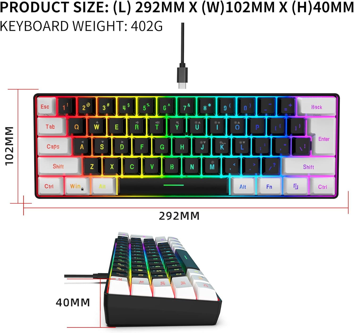 Mechanical keyboard is suitable for tablets and laptops, with custom ...