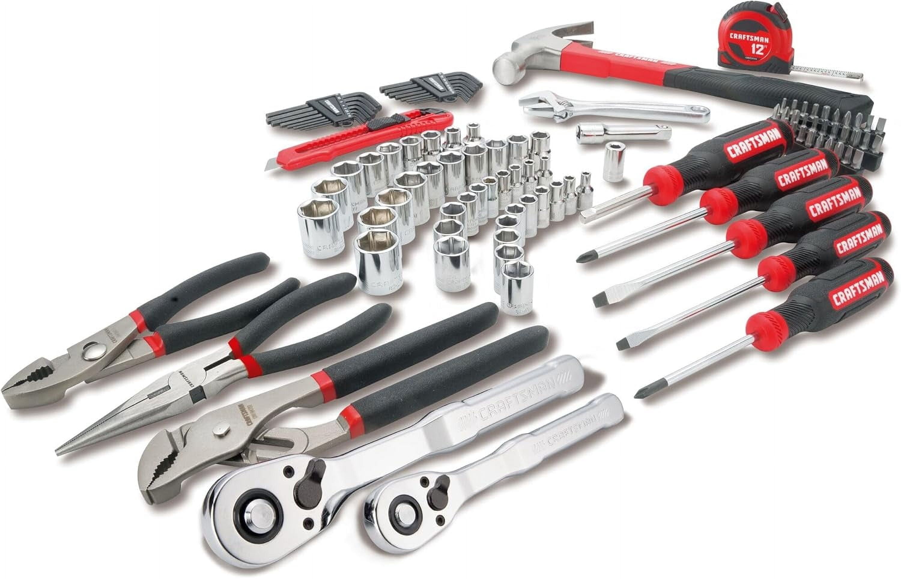 Mechanics Tool Set, 102 Piece Hand Tool and Socket Set SAE/Metric ...