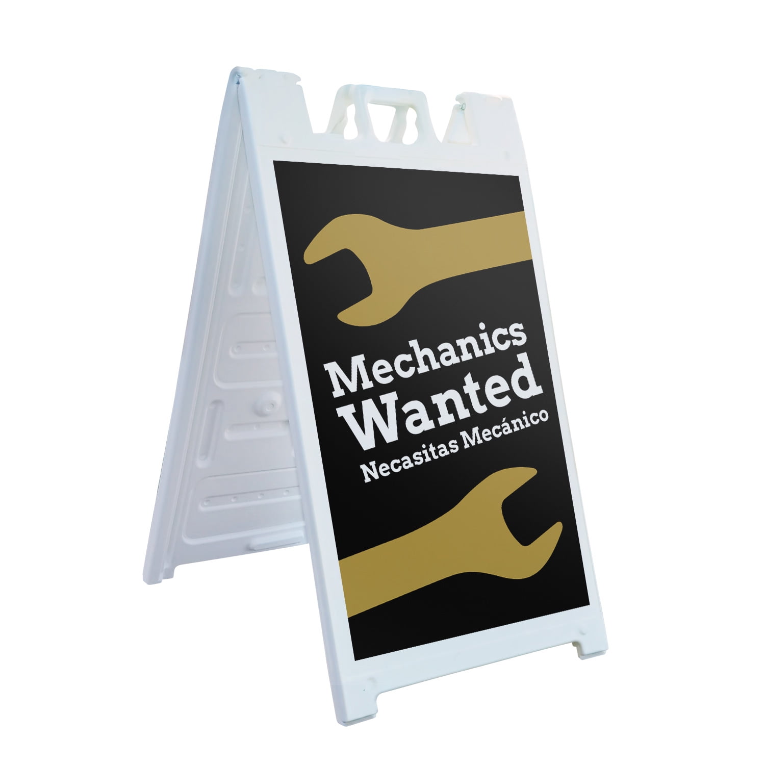 Mechanics Wanted English Spanish 24" x 36" Double Sided A-Frame ...