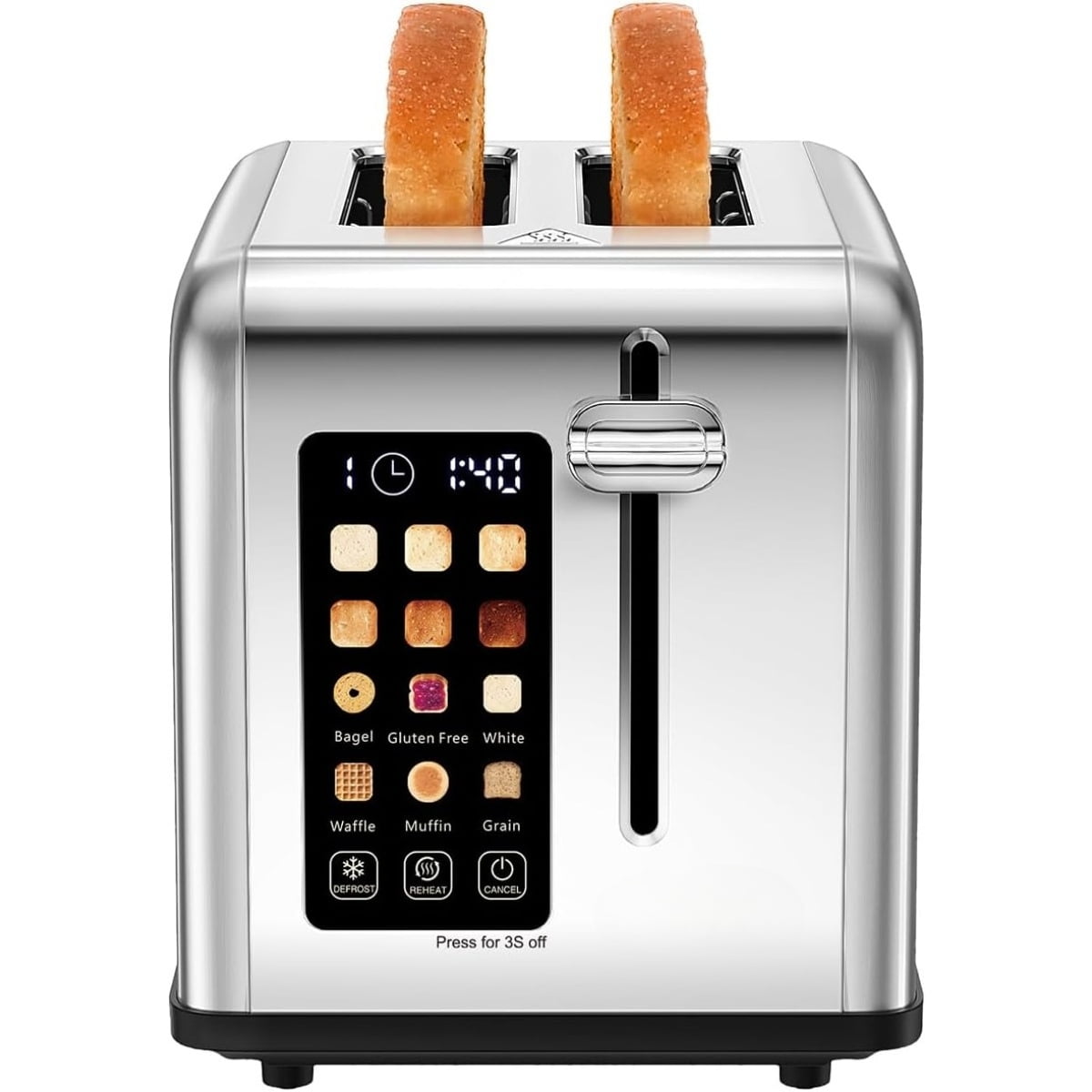 Mecity 2 Slice Toaster Touch Screen 1.5" Wide Slot, Stainless Steel ...