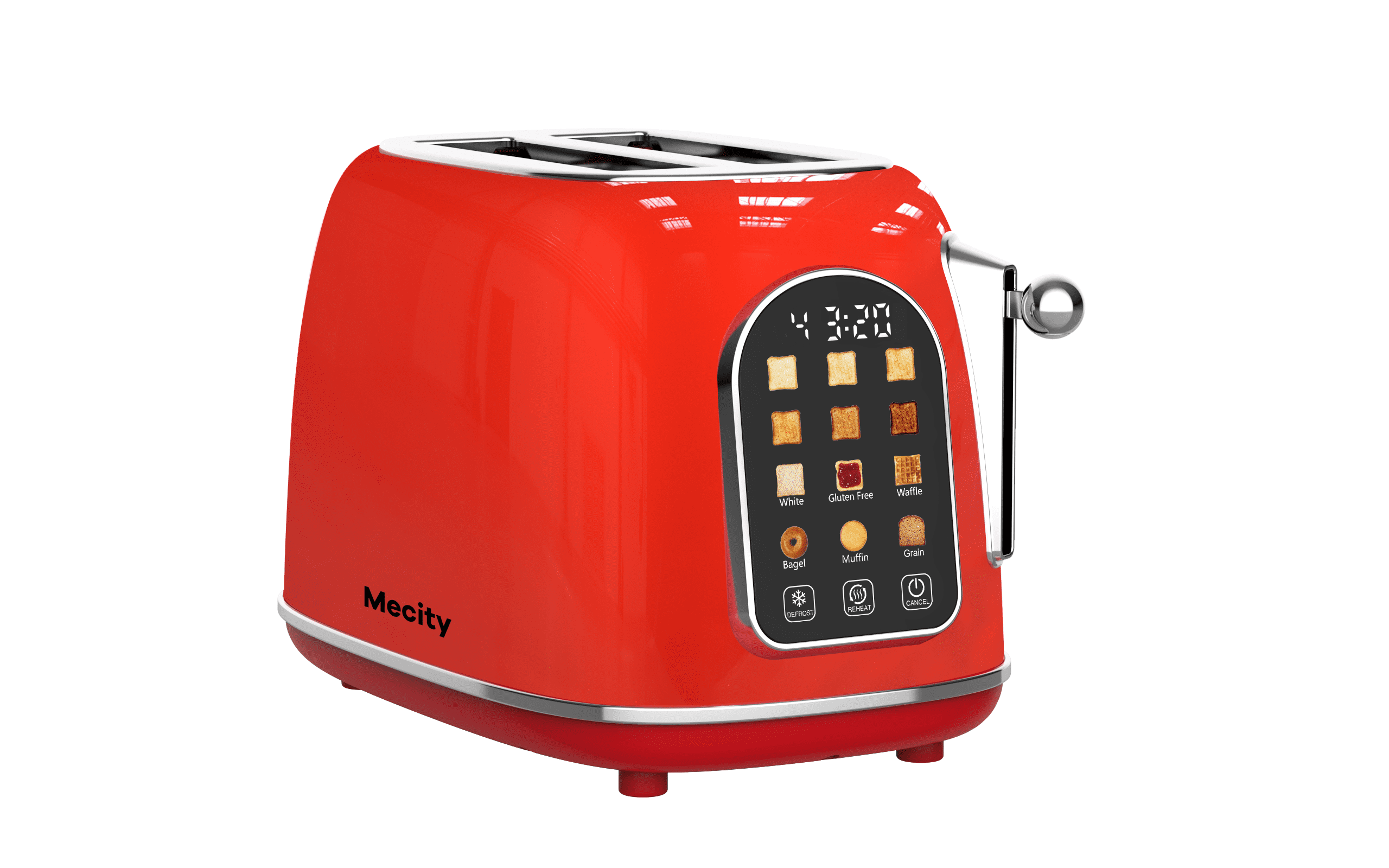Mecity Smart Touch Screen Toaster 2 Slice, Retro Wide Slot Stainless ...
