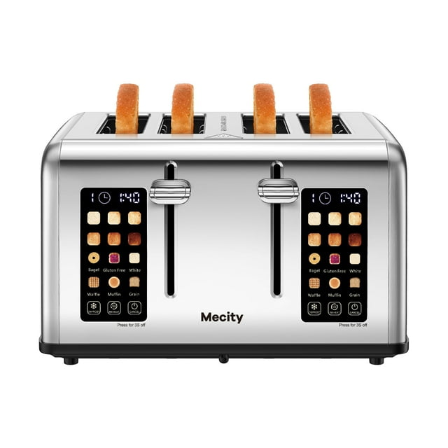Mecity 4 Slice Toaster Touch Screen Control 4 Wide Slot, Stainless ...