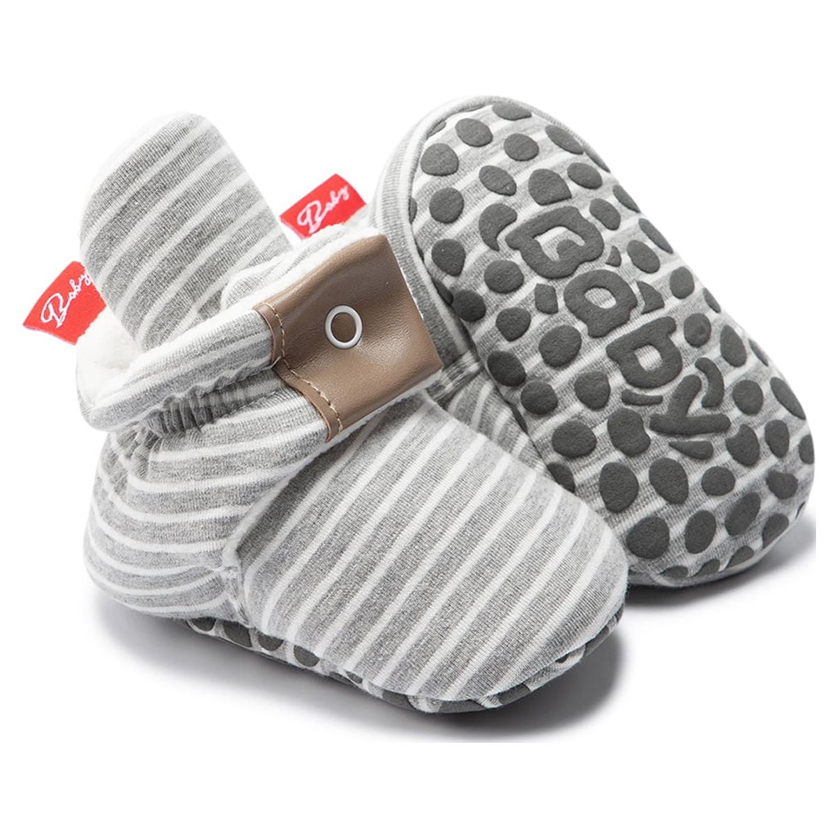 Meckior Baby Girls Boys Velcro Crib Walking Boots, Non-Slip Grip, Cozy ...