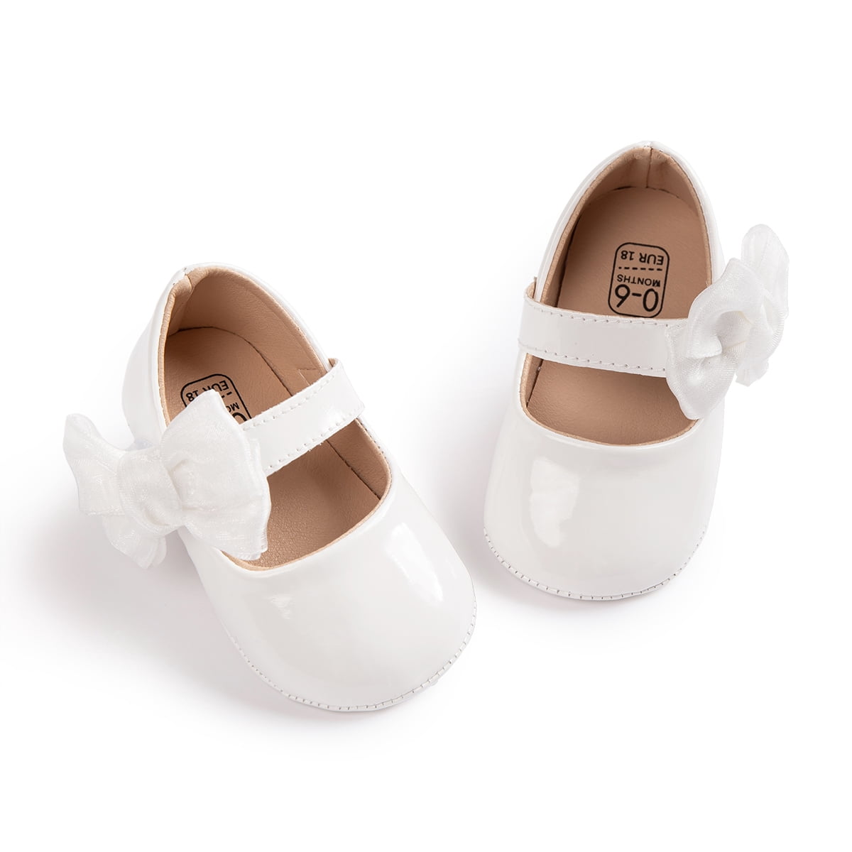 Meckior Baby Mary Jane Shoes, Bowknot Princess Crib Flats, Soft Bottom ...