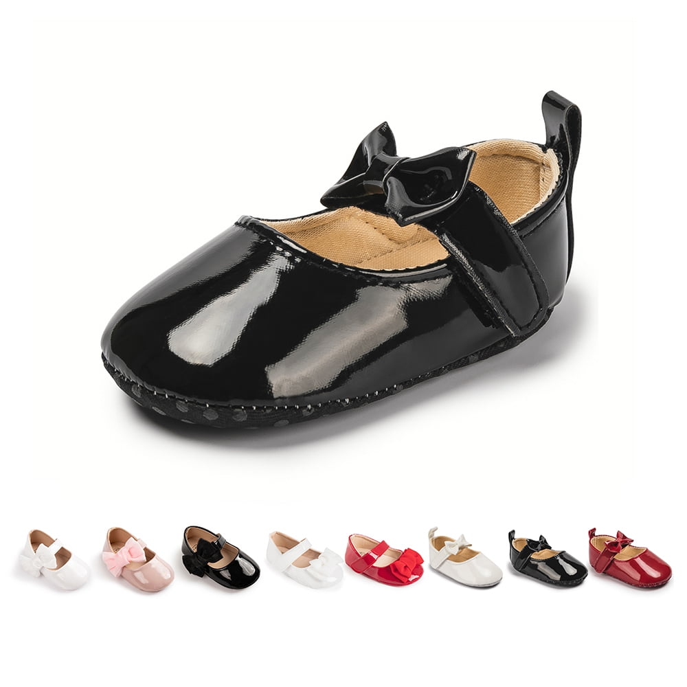 Meckior Baby Girls Shoes Infant Mary Jane Dress Bowknot Princess Crib ...
