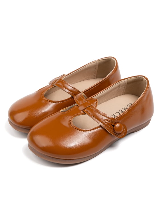 Kiderence Girls Flat Mary Jane Shoes School Party Dress Ballerina Shoe ...