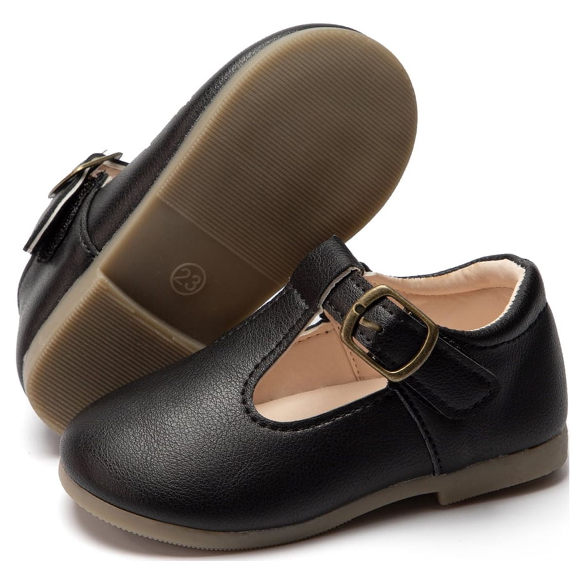 Meckior Toddler Girls Dress Shoes Little Girls Mary Jane Soft Sole ...