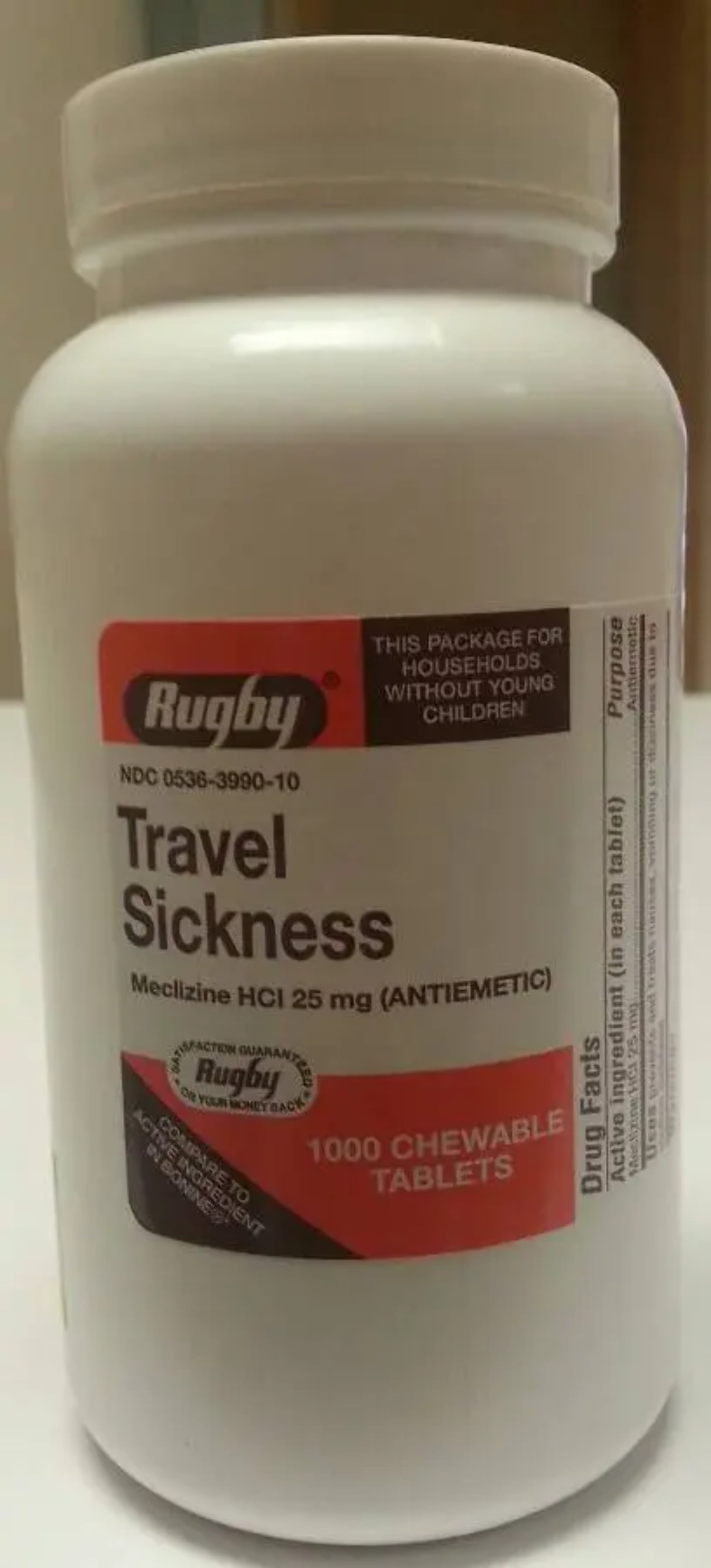 Meclizine Chewable Tablets - 25mg - Bottle of 1000 HSA/FSA Eligible ...