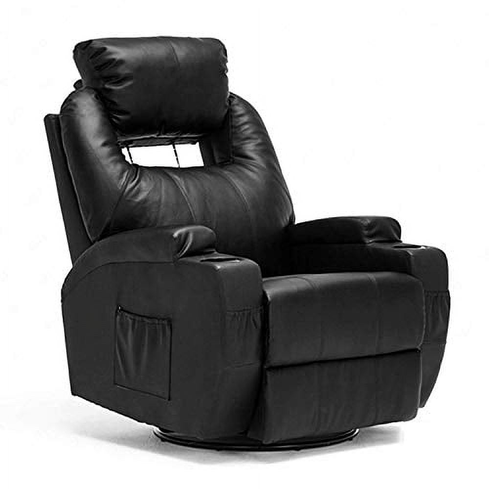 Mecor Massage Recliner Chair Bonded Leather Heated Reclining Rocker ...