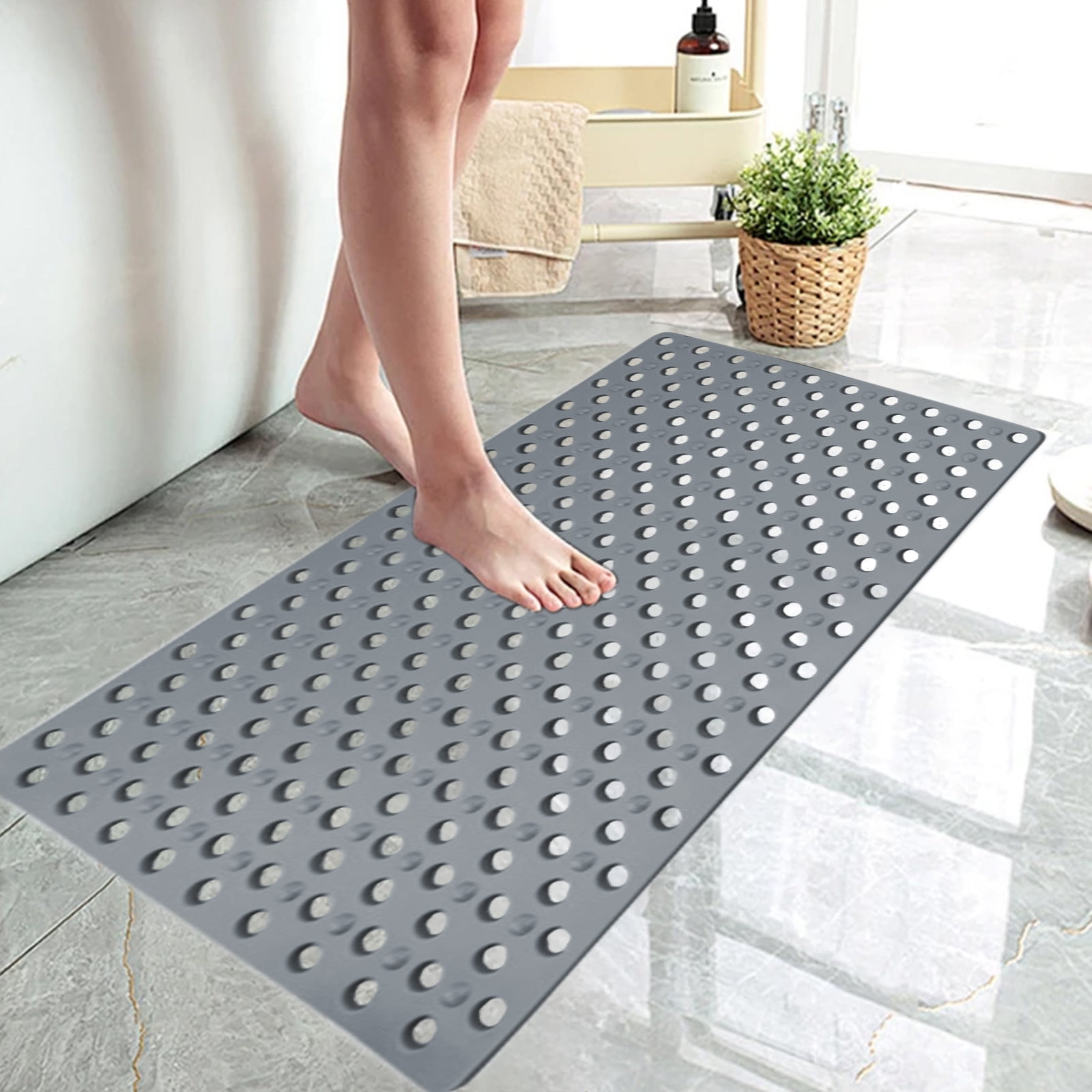 Mecorevxz Bath Tub Shower Mat with Suction Cup Drain Holes Bathroom Mat ...