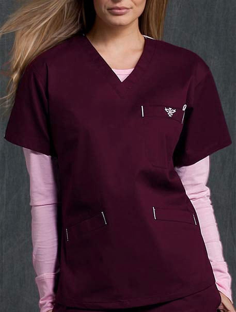 Med Couture Women's Signature V-Neck Solid Scrub Top - Walmart.com