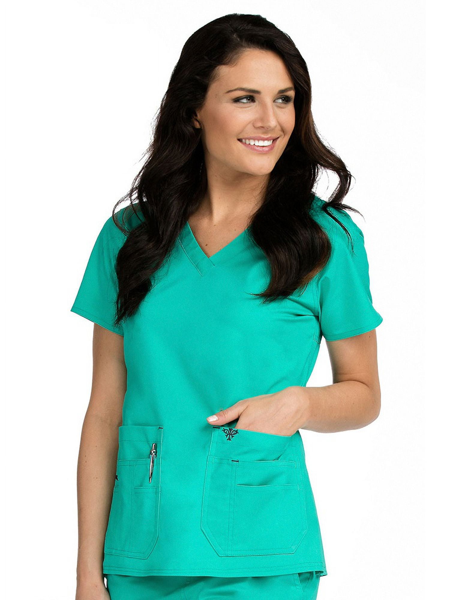 Med Couture Originals Women's Flex-It V-Neck Solid Scrub Top - Walmart.com