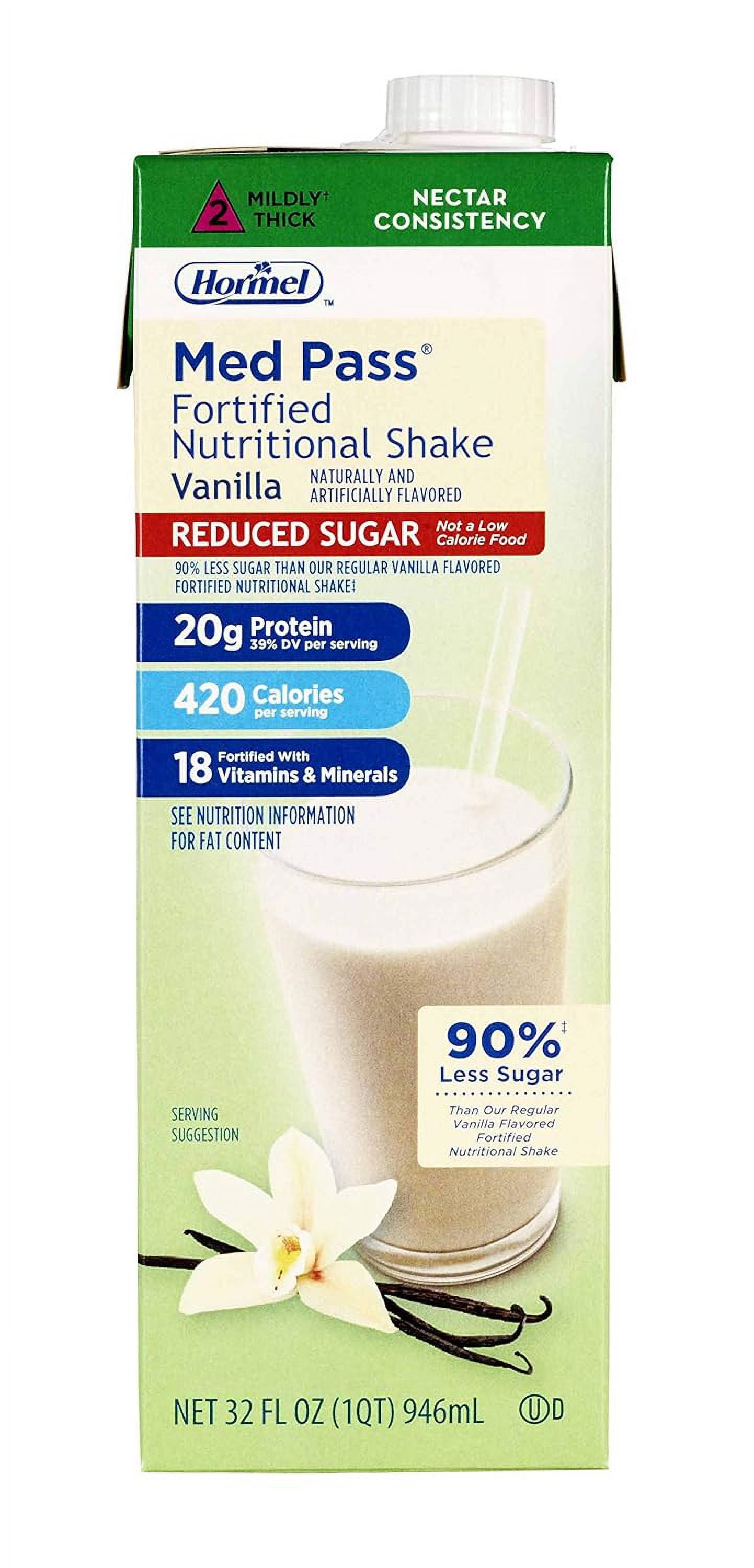 Med Pass Reduced Sugar Vanilla Flavor 32 oz. Carton Ready to Use, 22649 ...