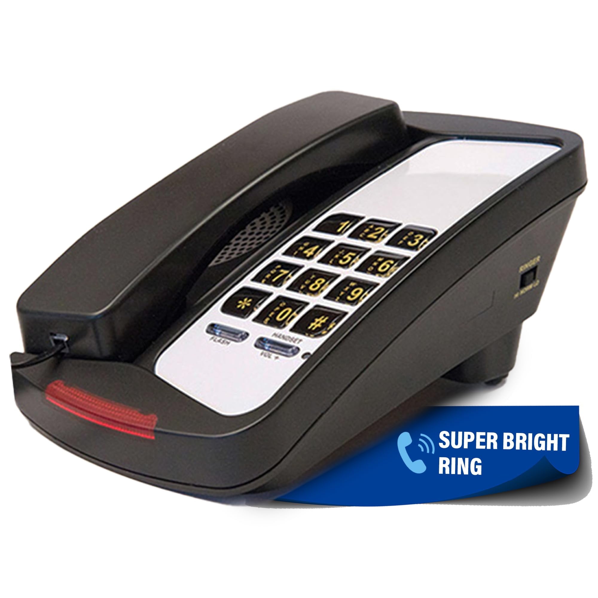 Med-Pat D800 Analog Deskset Telephone with Bright Ring Light, Easy Dial ...