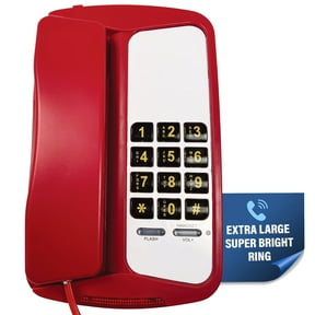 Med-Pat Corded Wall Phone with Ring Light Hearing Aid Compatibility and ...