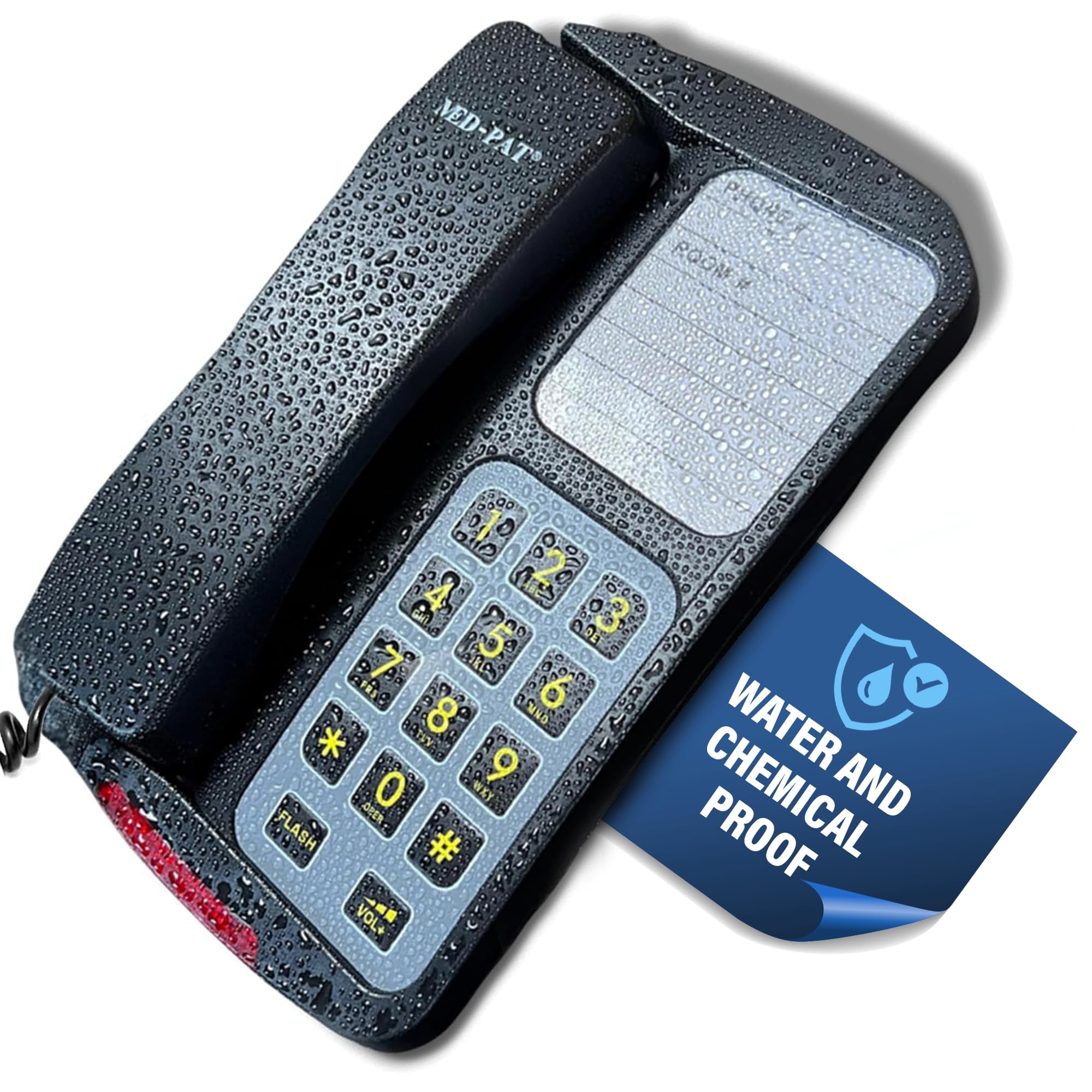 Med-Pat D8WP Waterproof Desk Set Telephone w/Ring/in-Use Light ...