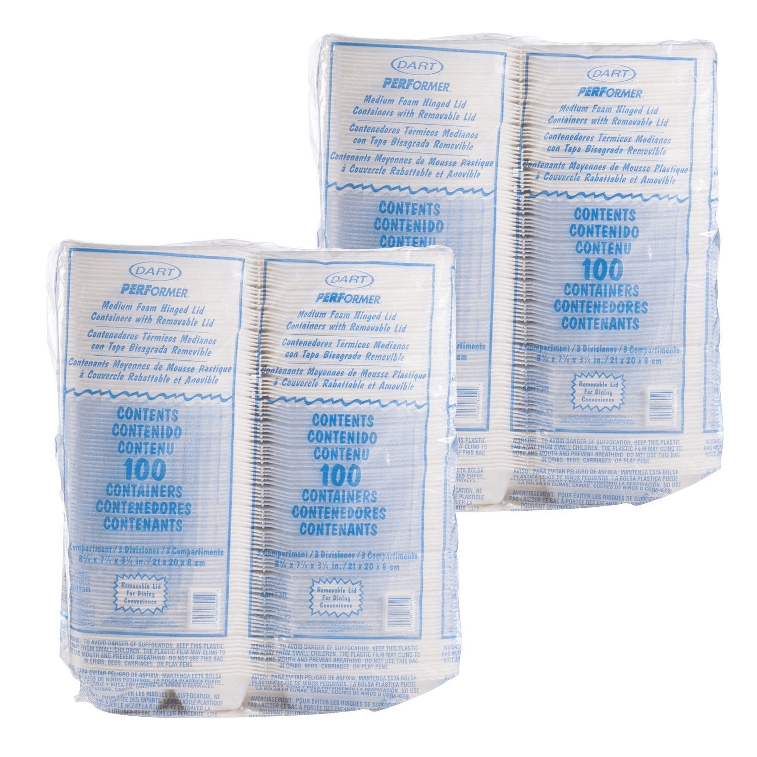 Med Perforated 3 Comp Foam Hinged Container, 8.5 Inches (Case of 200 ...