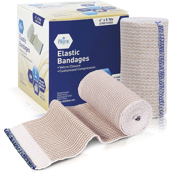 Med Pride 4 inch x 180 inch Elastic Bandage Wrap with Velcro Closure ...