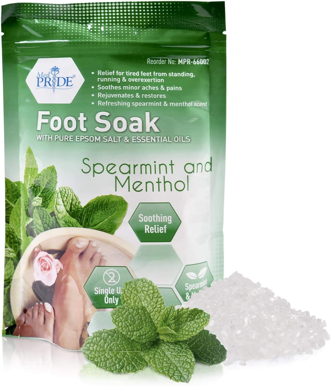 Med Pride Epsom Salt for Bath and Feet, Menthol Spearmint Foot Soak ...