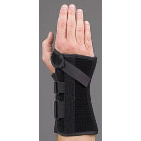 Med Spec V-Strap Wrist Support Brace, 8" Black, X-Large, Left Short ...